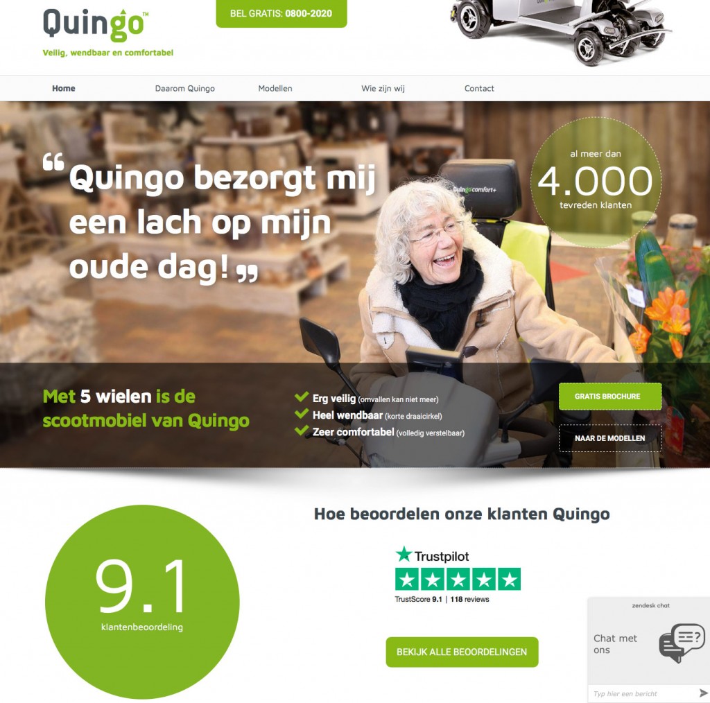 Quingo's Dutch distributor new website